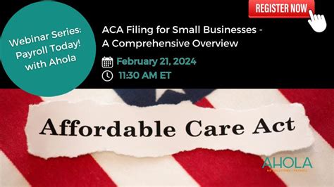 Free Webinar On Aca Filing For Small Businesses Ahola Payroll And Hr