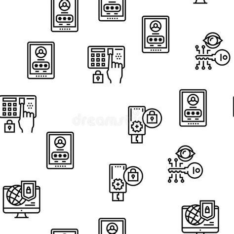 Password Protection Vector Seamless Pattern Stock Vector Illustration