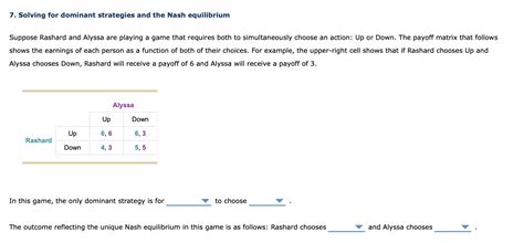 solved 7 solving for dominant strategies and the nash