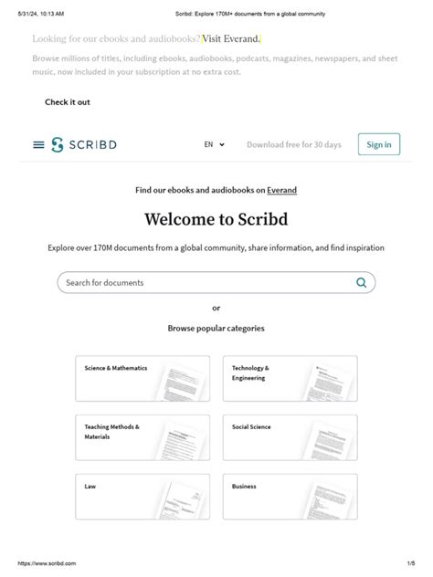 Welcome To Scribd Looking For Our Ebooks And Audiobooks Download Free Pdf Scribd Computing