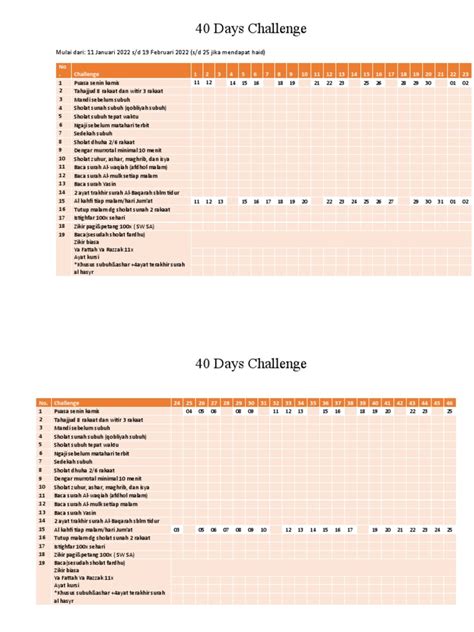 40 Days Challenge Pdf