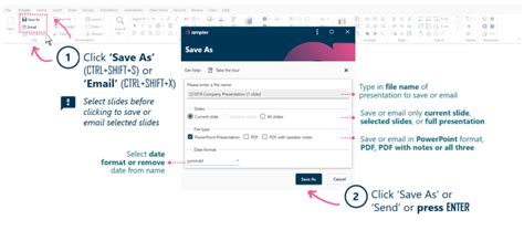 Save Or Email Selected Slides As PowerPoint Or PDF Ampler