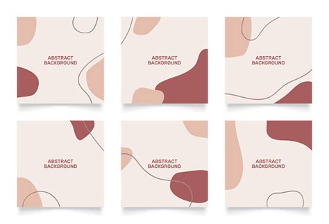 소셜 미디어 인스타 스토리 피드 포스트에 대한 추상적 인 배경 디자인 빨간색 베이지 색 브라운 낙서 모양 손 그려진 개체 텍스트공간을 복사합니다 인스 타 그램 스퀘어 전단지