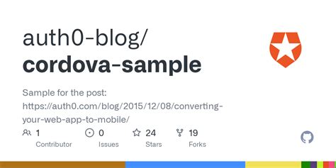 Github Auth0 Blogcordova Sample Sample For The Post Blog20151208