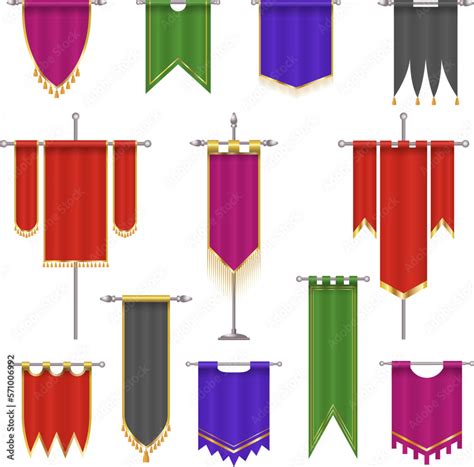 Flags Fantasy Banners Medieval War Badges Trophy Logo Interfaces