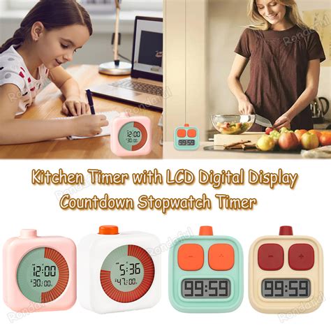 visual analog timer noiseless countdown alarm clock battery operated