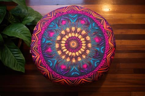 Premium Photo Top View Of A Meditation Cushion