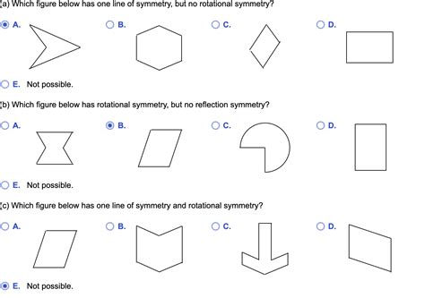 Solved A Which Figure Below Has One Line Of Symmetry But