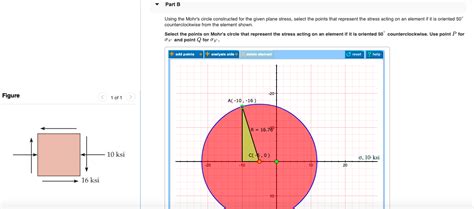 Solved Part B Using The Mohr S Circle Constructed For The Chegg Com