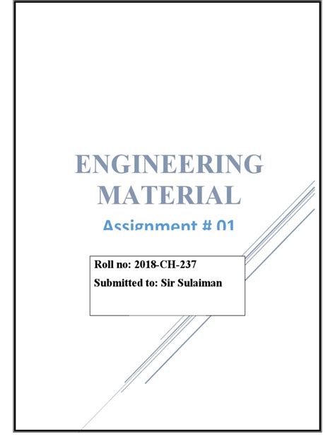 Engineering Materials Assignment Pdf Deformation Engineering