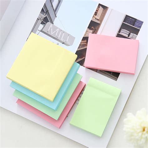 กระดาษโน๊ต โพสต์อิท ทรงสี่เหลี่ยม สีสันสดใส แบบสร้างสรรค์ สําหรับนักเรียน สํานักงาน