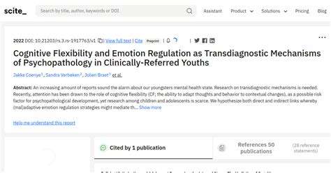 Cognitive Flexibility And Emotion Regulation As Transdiagnostic