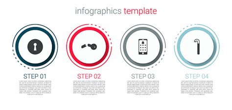 Set Keyhole Broken Key Mobile And Graphic Password And Crowbar Business