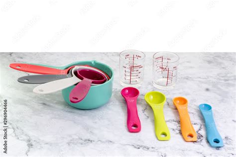 Set Of Measuring Cups Measuring Spoons And Measuring Glasses Use In