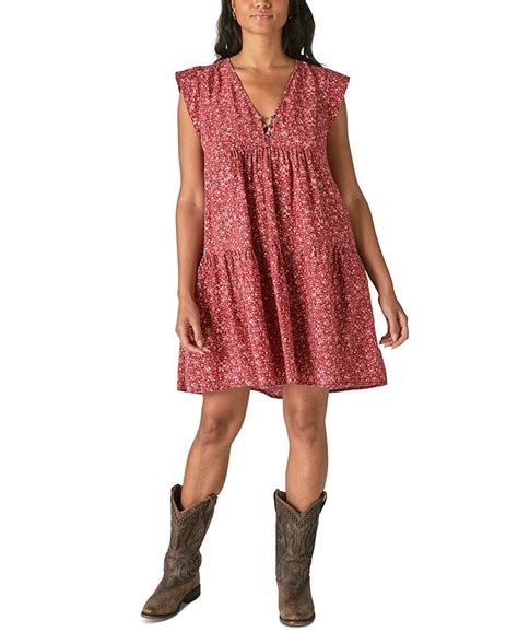 Lucky Brand Womens Floral Print Mini Dress Macys