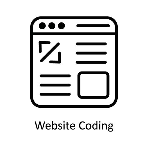Website Coding Vector Outline Icon Design Illustration Cyber Security Symbol On White