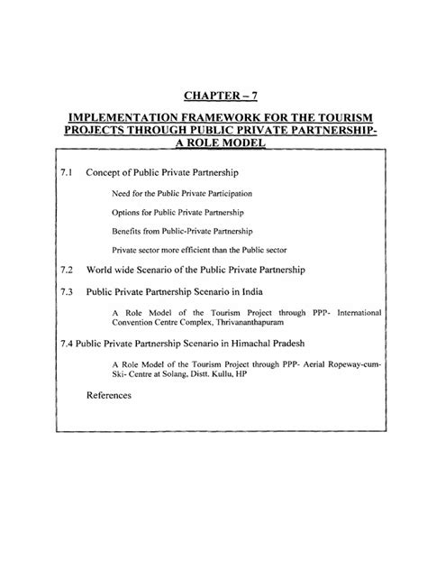 Implementation Framework For The Tourism Through Ppp Pdf