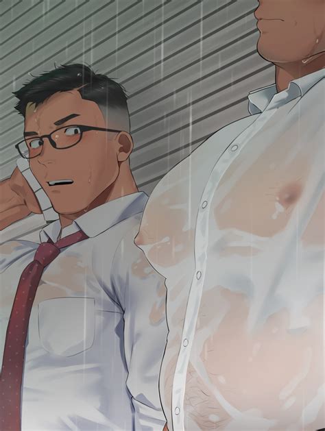 Rule 34 Bara Black Hair Glasses Long Sleeves Male Malemale Male Only