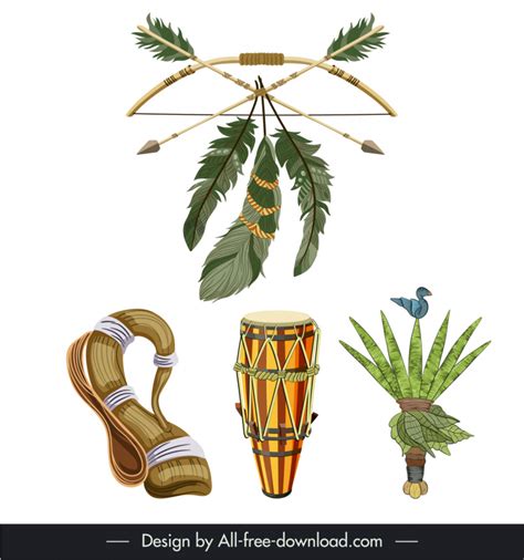 Umbanda Design Elements Classical Tribal Objects Sketch Vectors Images