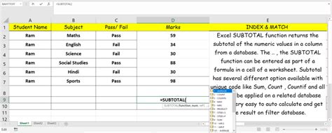 SUBTOTAL In Excel Excel Help SUBTOTAL In Excel