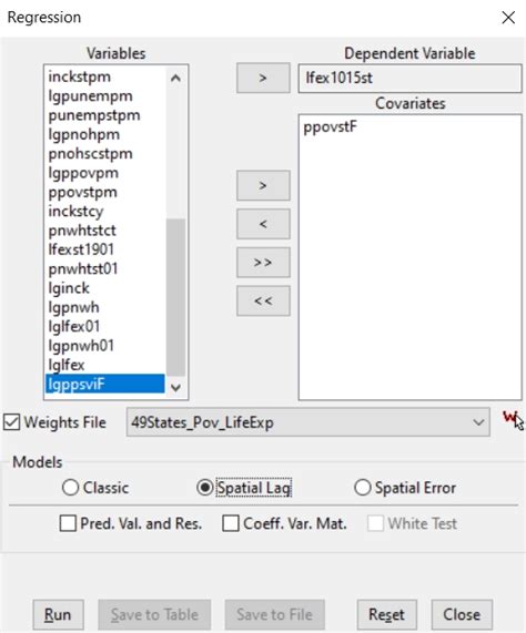Evaluationhelp Run A Spatial Lag Regression In Excel