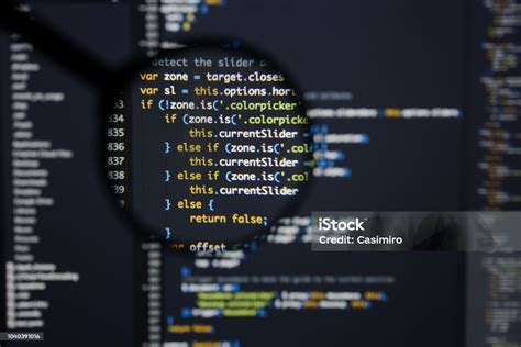 실제 자바 스크립트 코드 화면을 개발입니다 프로그래밍 워크플로 추상 알고리즘 개념입니다 근접 촬영의 자바 스크립트와 Html 코드입니다 Java 프로그래밍 언어에 대한 스톡