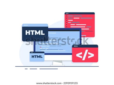 Coding Programming Software Interface On Window Stock Vector Royalty