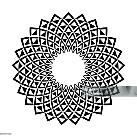 Abstract Decorative Radial Circle Pattern Round Design Element Stock