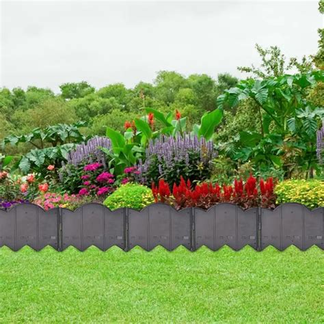 정원 테두리 테두리 정원 조경 테두리 꽃 침대 모조 돌 플라스틱 잔디 테두리 펜싱 조경 울타리 Aliexpress