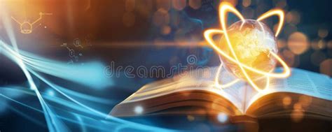 Captivating Image Of An Open Book With A Glowing Earth Atom Model