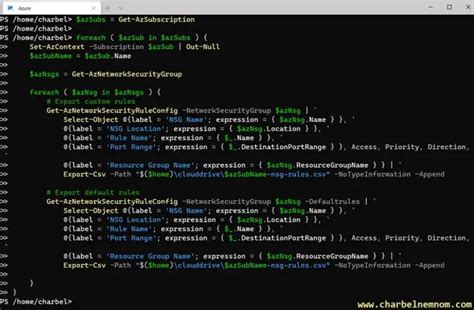 export all nsg rules from all azure subscriptions with powershell