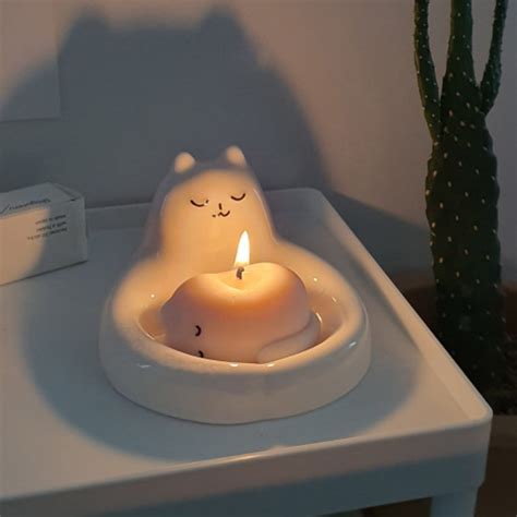 달사이로 [달사이로] 고양이 허그 도자기 캔들홀더 위시버킷