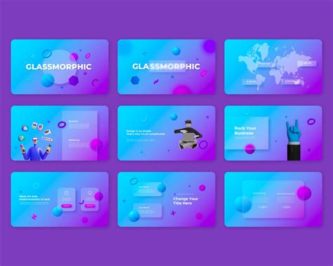Glassmorphism Animated Powerpoint Template Infographic Diagrams Frosted Glass Effect Etsy