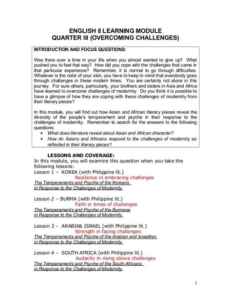 English 8 Learning Module Quarter 3