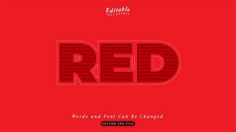Premium Vector Red Text Effect Premium Vector Red Text Effect