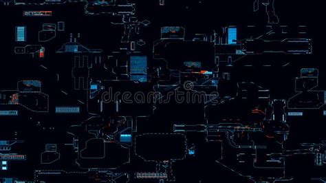 Printed Circuit Board Visualization Of Printed Circuit Board Processor Chip Digitalization Of