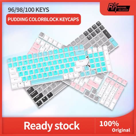 Rk96 98 100keys Pudding Colorblock Pbt Keycaps Two Color Injection Oem Translucent Keycap For