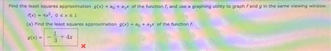 Find The Least Squares Approximation