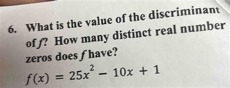 Solved 6 What Is The Value Of The Discriminant Of F How Many