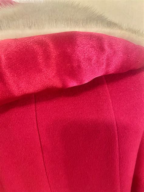Vintage Bernard Altmann Fur Collar Coat Pink Gem