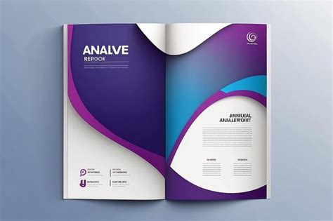 Premium Photo Abstract Curve Shape On Blue Purple And White Color Background A4 Size Book