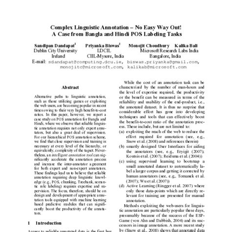 Complex Linguistic Annotation No Easy Way Out A Case From Bangla And Hindi Pos Labeling Tasks