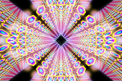 A Graphic Of Hexagonal Shaped Objects With A Bright Neon Glow Inside A Space Stock Image Image