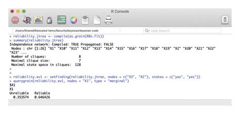 reasoning results of the continuous bayesian network download