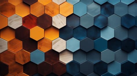 육각형 으로 된 추상적 인 미래적 인 배경 프리미엄 사진