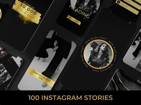 Black And Gold Instagram Post Templates Instagram Story Templates