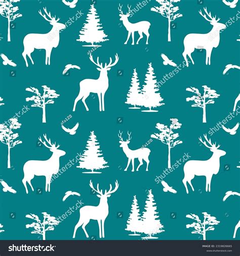 Deer Trees Scene Vector Print Over 322 Royalty Free Licensable Stock