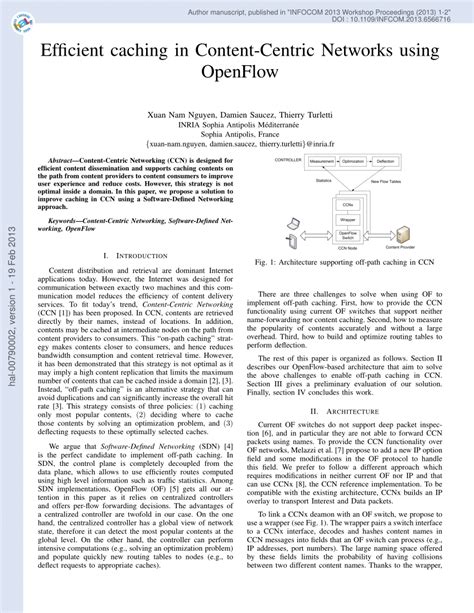 Pdf Efficient Caching In Content Centric Networks Using Openflow