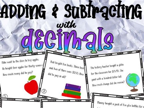Adding And Subtracting With Decimals Distance Learning Teaching Resources