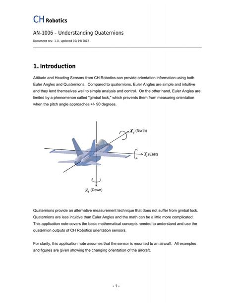 Understanding Quaternions Ch Robotics